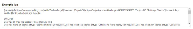 Use Project GC Challenge results in a log. - How do I...? - Geocaching ...