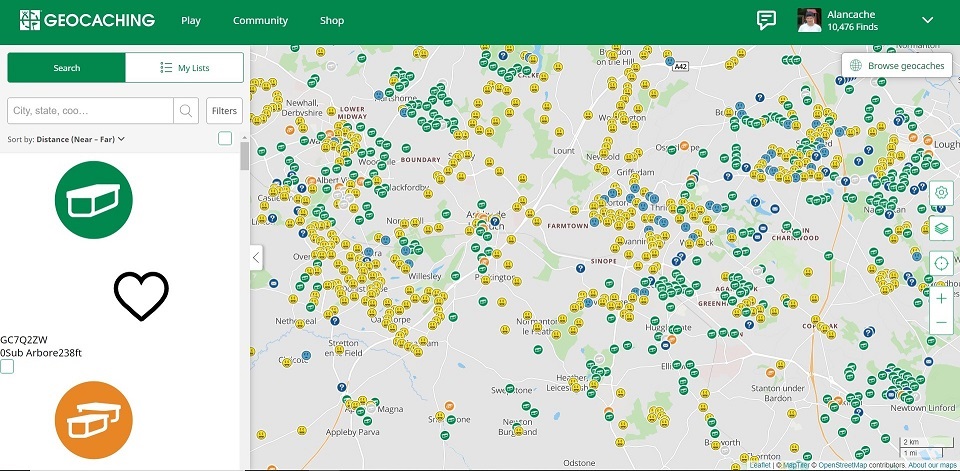 Massive font for Cache listing at side of map - Website - Geocaching Forums