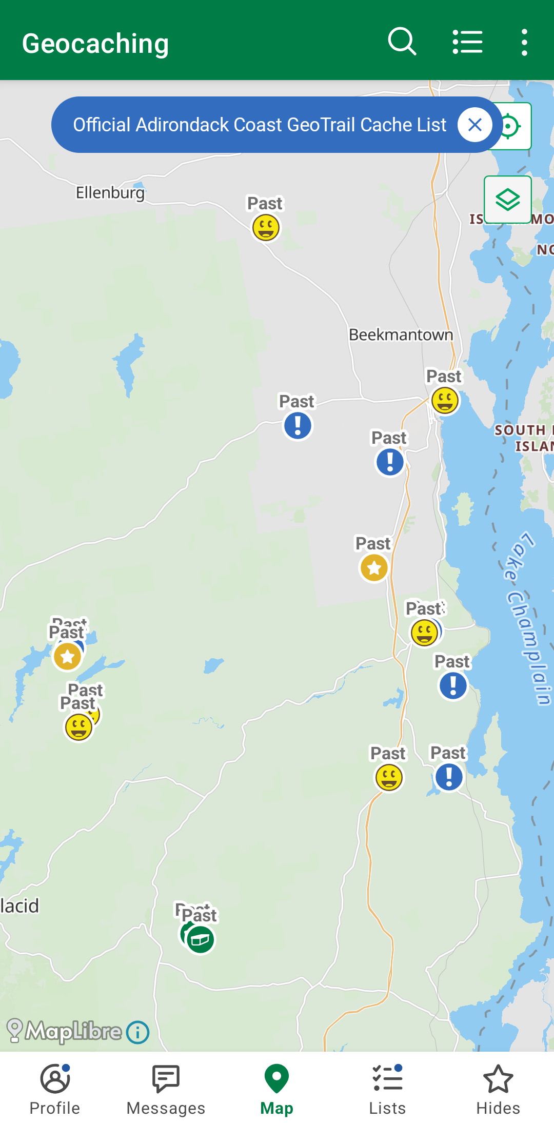 Bug: "Past" text showing above non-event cache icons when viewing a ...